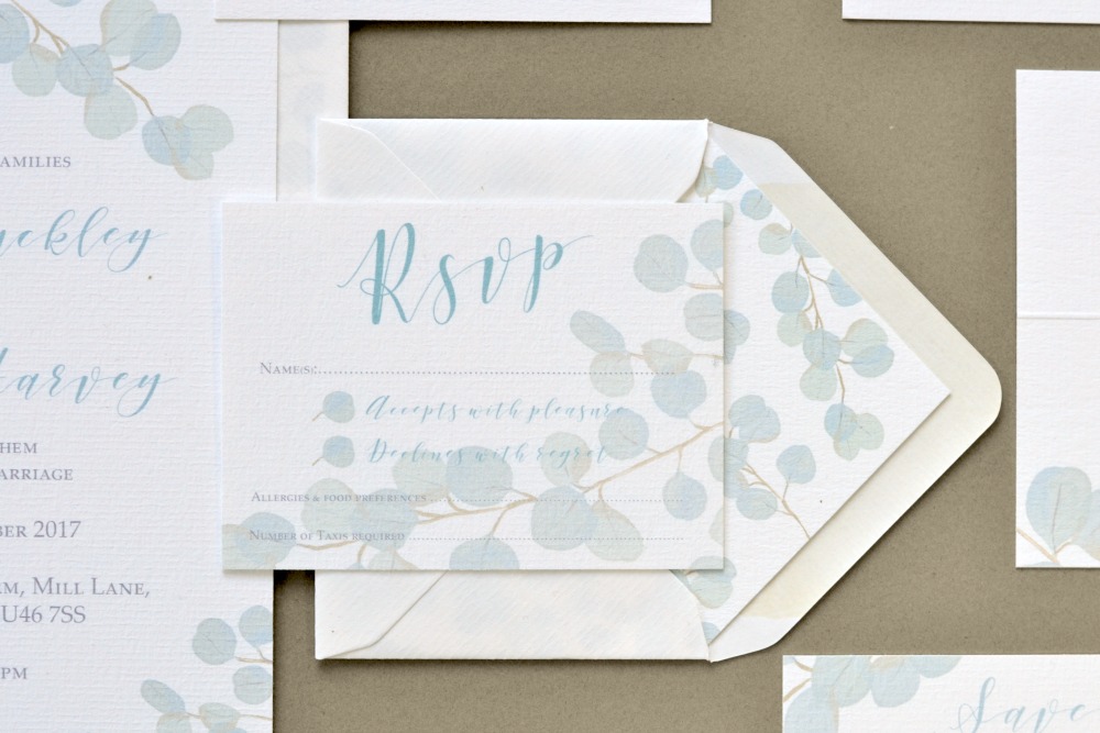 Eucalyptus wedding invites