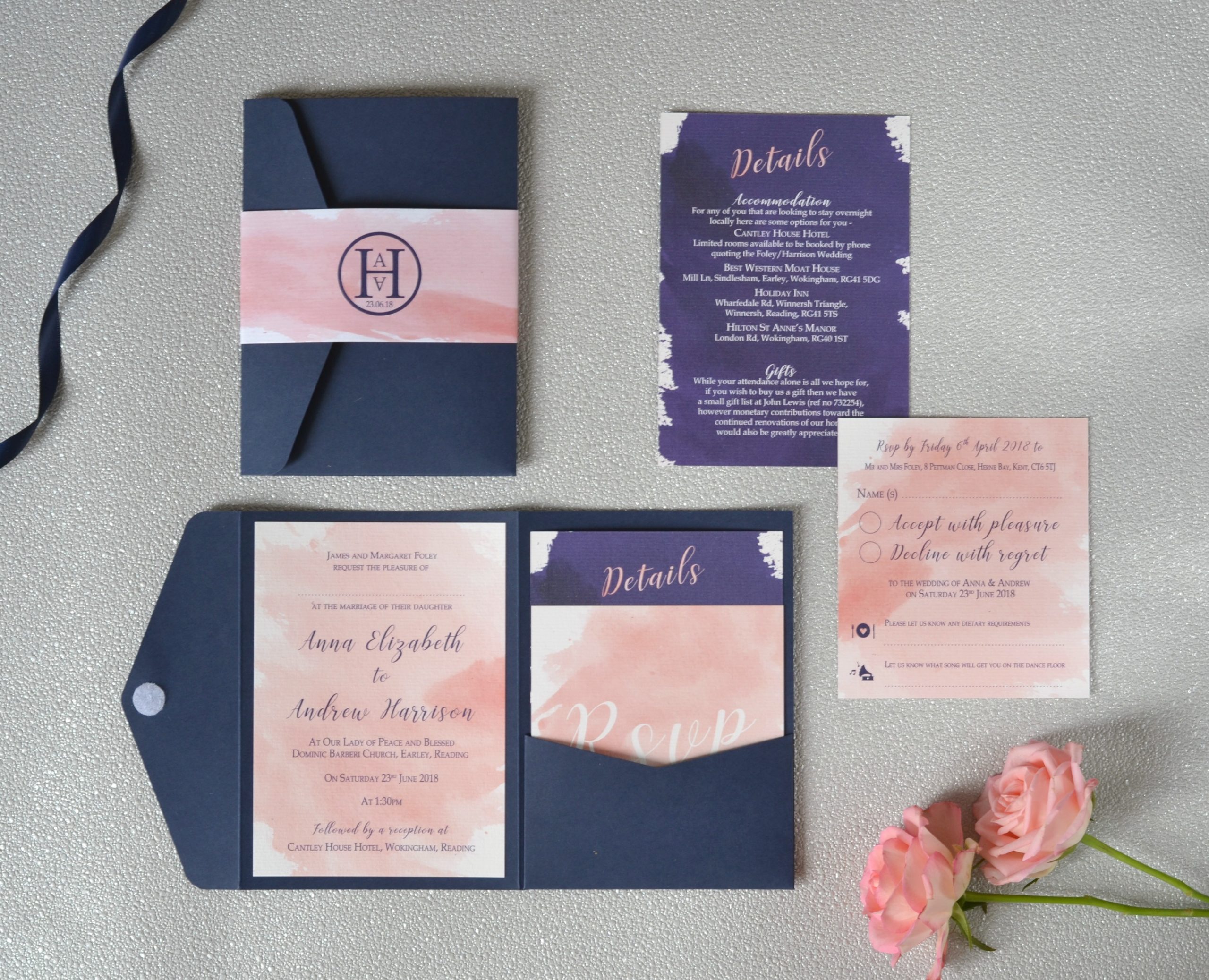 Navy blue and blush pink wedding 60 photos - Astyledwedding.com