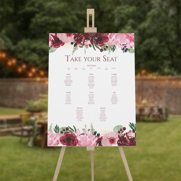Wedding Table plans - Grace and Bramble