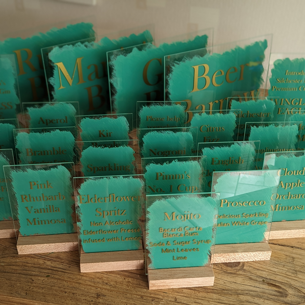 Acrylic Painted Bar Signs - Grace and Bramble